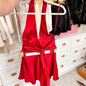 Zara | Dresses | Zara Red Backless Halter Cocktail Dress | Poshmark